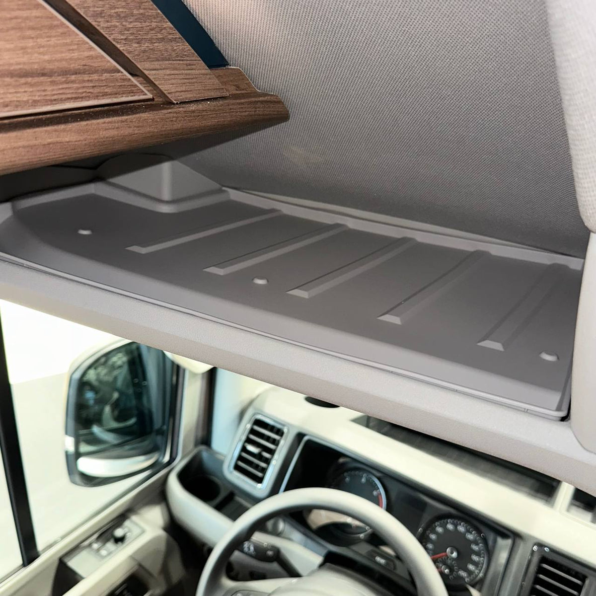 For VW Crafter Front Cab Shelf Light Grey Rubber Inserts – Storage Lin ...
