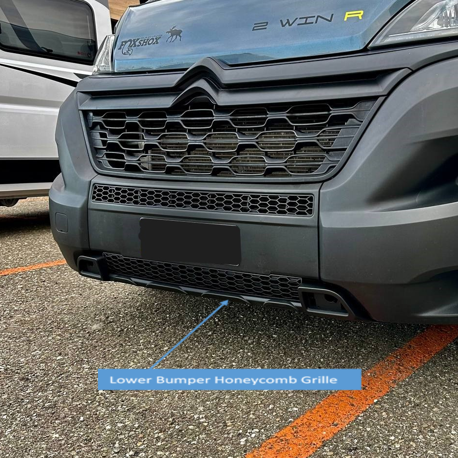 Peugeot Boxer Lower Bumper Honeycomb Grille - Gloss Black – Van-X