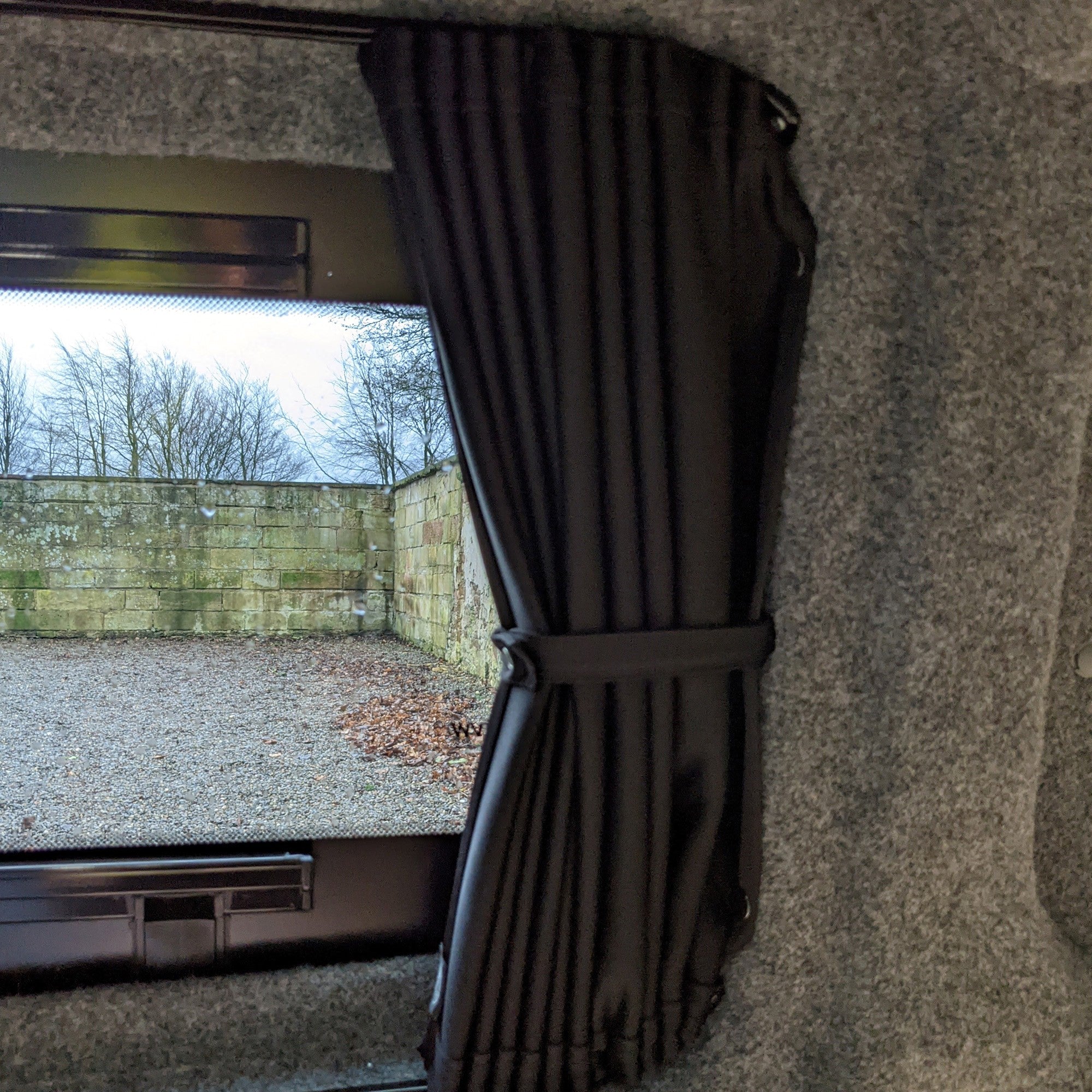 For Ford Transit Custom Premium Window Curtains - Black/Black Van-X