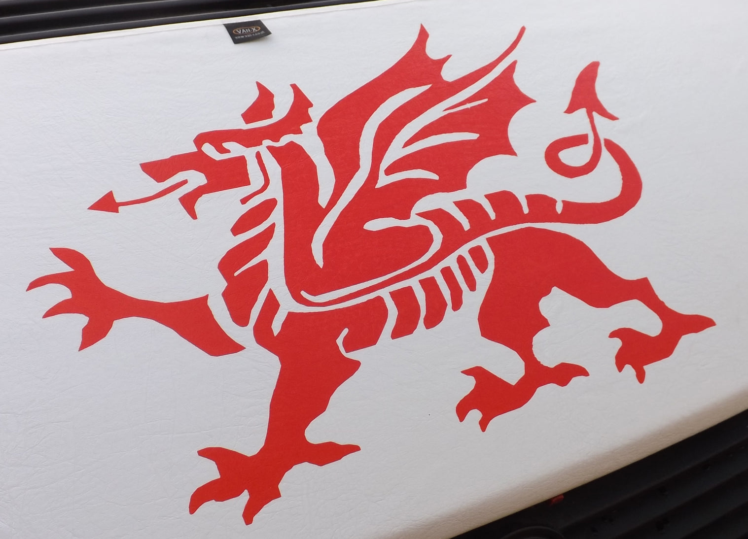 For VW T5, Bonnet Bra (Welsh Dragon) White | Van-X