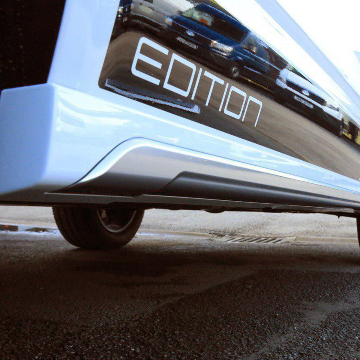VW T6.1 Transporter LWB Side Skirts Candy White Plastic Painted and Re ...