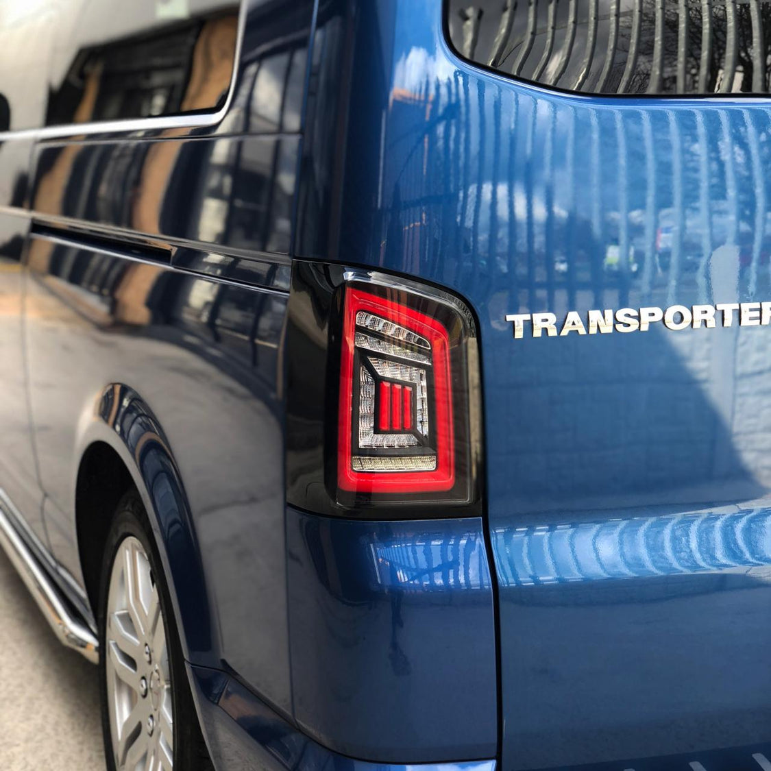 For VW T5.1 Transporter MK3.1 Tailgate LED Rear Lights Smoked Full Fra ...
