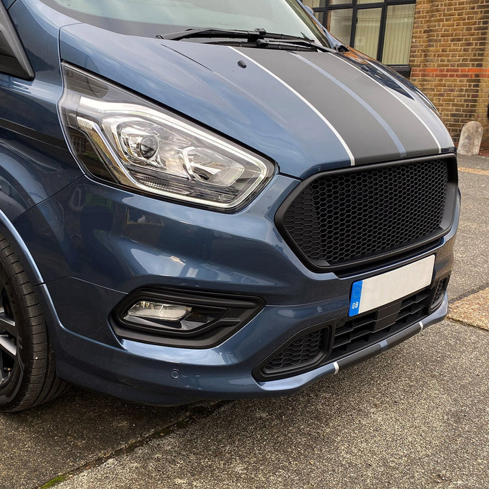 For Ford Transit Custom Front Badgeless Honeycomb Grille Only - Matte ...