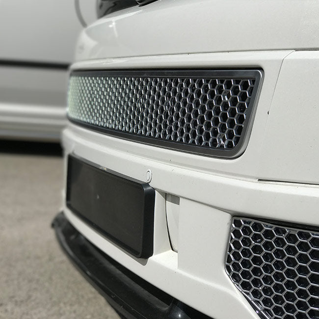 VW T5.1 Front Mesh Honeycomb Bumper (Matte Chrome) Painted and Ready t ...