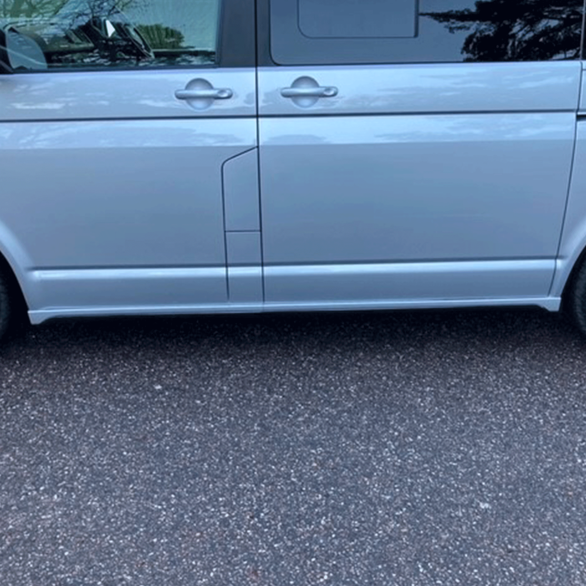 VW T5, T5.1 SWB Side Skirts Reflex Silver Plastic Painted and Ready to ...
