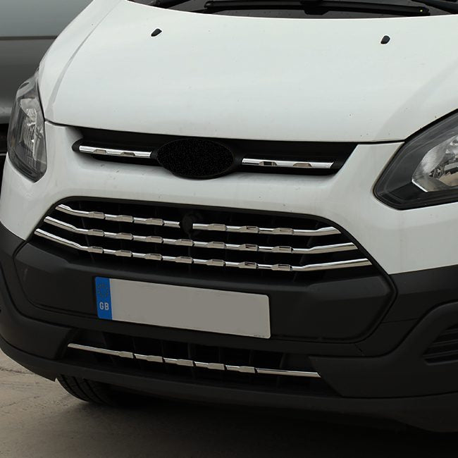 For Ford Transit Custom Matte Chrome Front Grille Trims (7Pcs) - MK1 ...