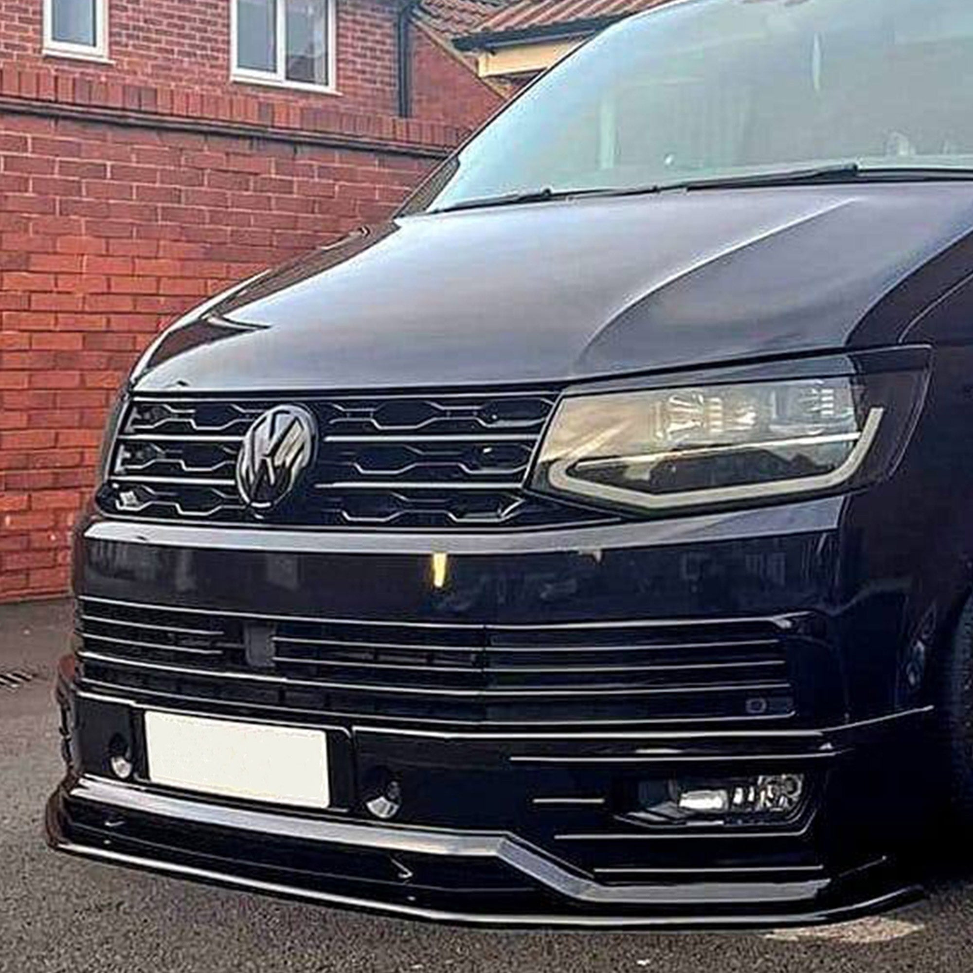 VW T6 Front Grille R-Line (2 in 1) Badged/Badgeless - Gloss Black – Van-X